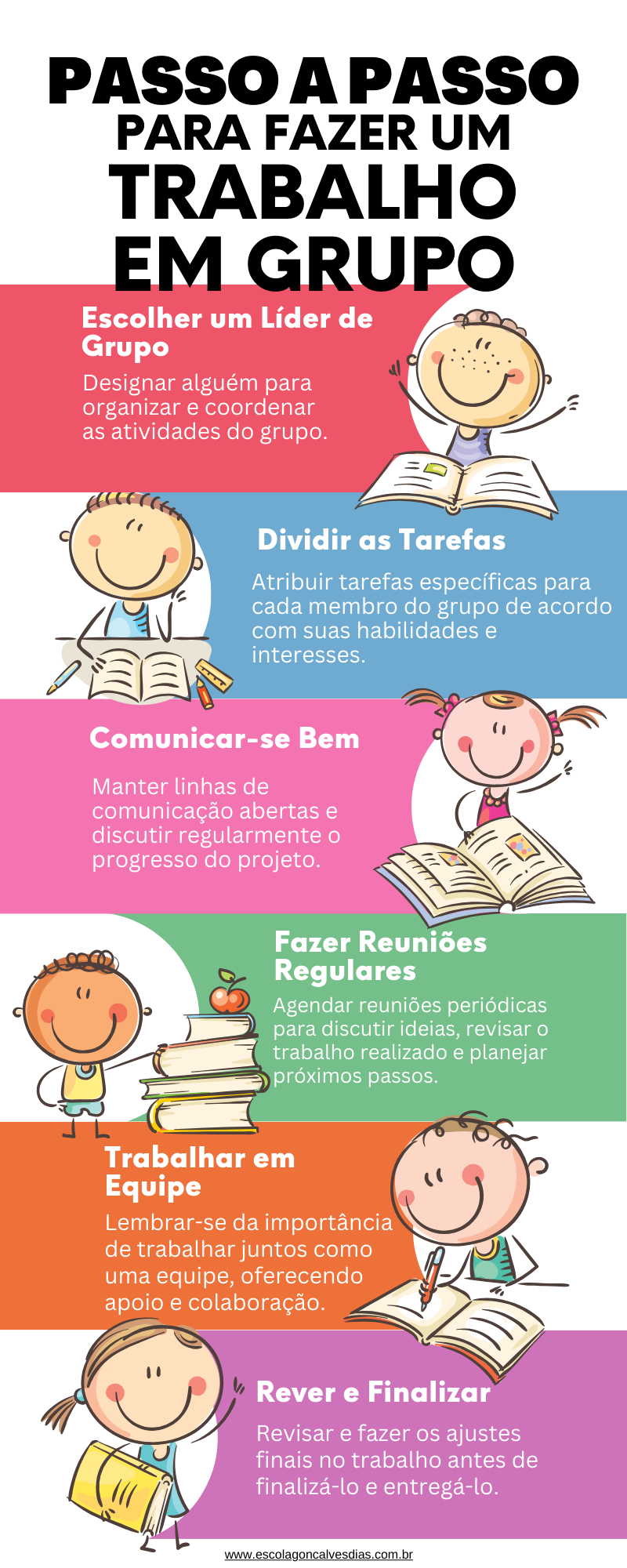 Como fazer trabalho escolar em grupo - Escola Gonçalves Dias